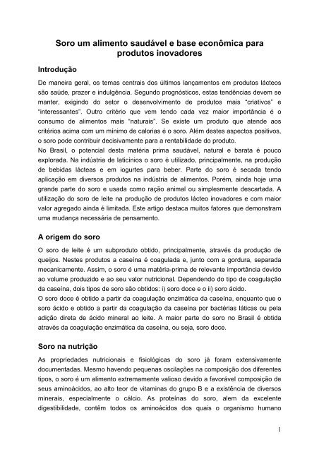 Soro um alimento saudável e - Globalfood