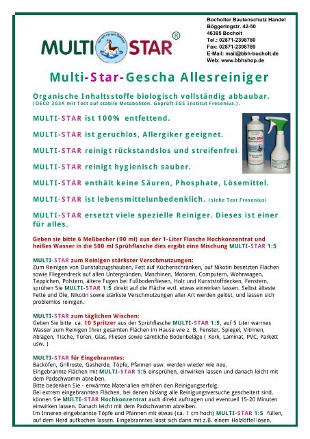 Multi-Star-Gescha Allesreiniger - Bocholter Bautenschutz Handel