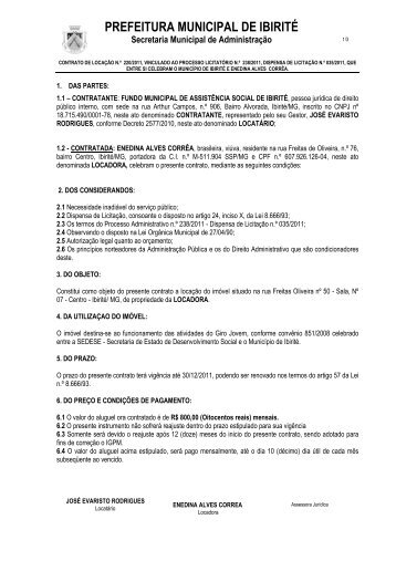 Contrato Para Locação Prefeitura De Ibirité
