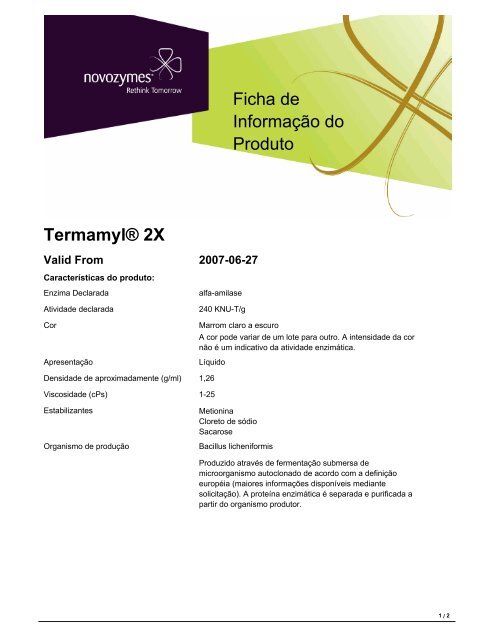 Termamyl® 2X - LNF Latino Americana