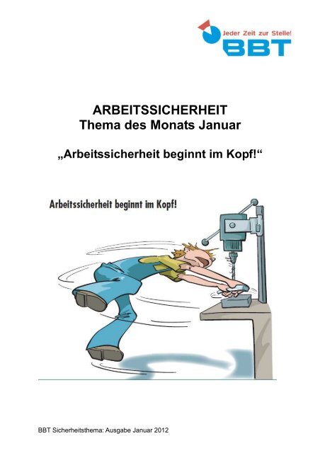 ARBEITSSICHERHEIT Thema des Monats Januar