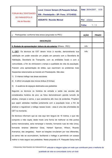 ATA DE REUNIÃO - LOGO GRUPO PEM-SETAL - Paraisópolis