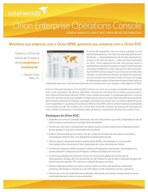 Orion Enterprise Operations Console - SolarWinds