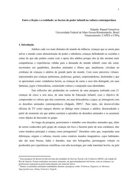 as facetas do poder infantil na cultura contemporânea - cedic