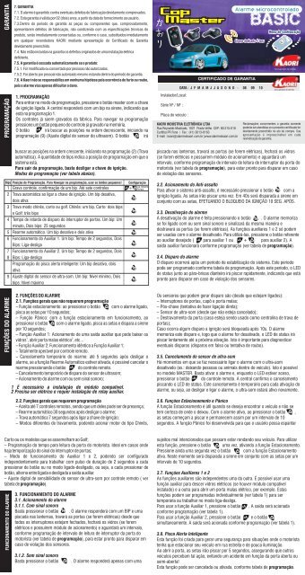 Cop Master Basic - Alarmes Kaori