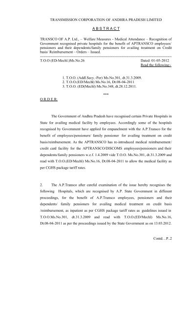 TRANSMISSION CORPORATION OF ANDHRA ... - APTransco
