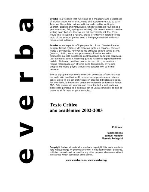 Texto Crítico año académico 2002-2003 - everba