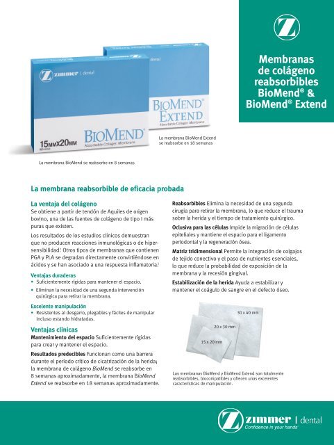 BioMend Datasheet - Zimmer Dental