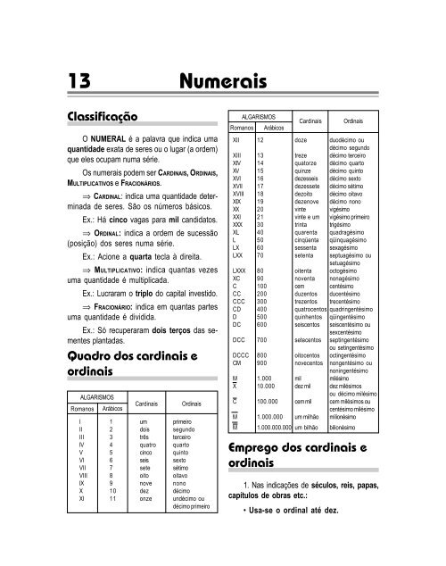 13 Numerais