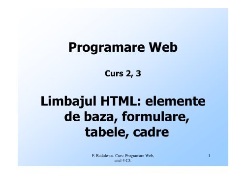 Curs 2 - Limbajul HTML [pdf] - A Place By Me, Andrei