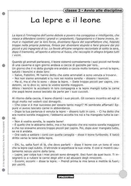 La lepre e il leone - Scuola primaria
