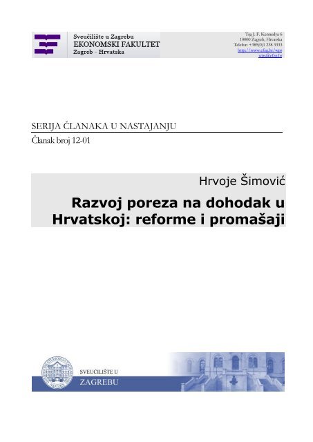 Razvoj poreza na dohodak u Hrvatskoj: reforme i promašaji
