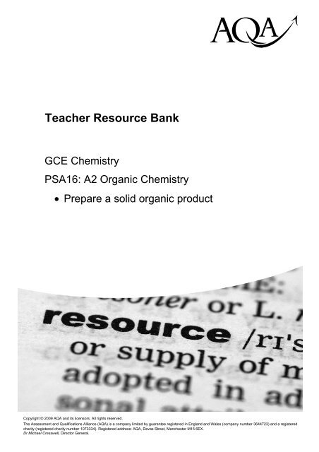 Prepare a solid organic product - A-level chemistry (AQA and OCR)