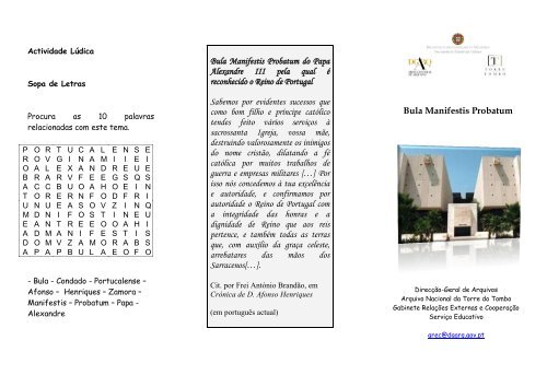 Bula Manifestis Probatum - Direção-Geral de Arquivos