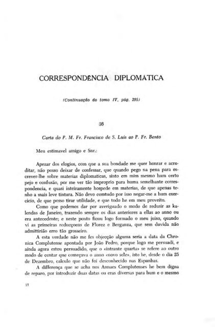 CORRESPONDÊNCIA DIPLOMÁTICA