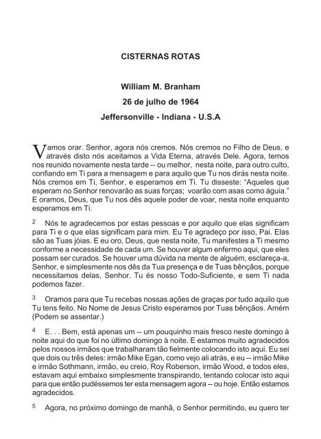 Cisternas Rotas - A Palavra Original