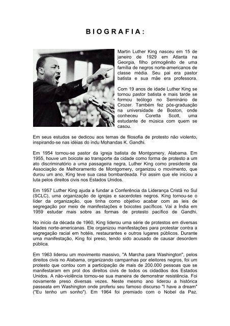 Conheça a Biografia de Martin Luther King