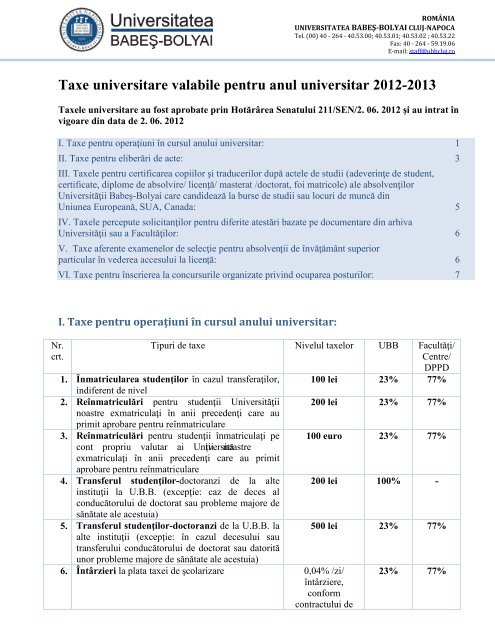download [PDF] - Universitatea Babes - Bolyai, Cluj - Napoca