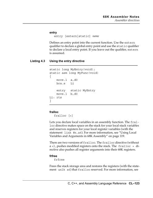 68K Assembler Notes Assem