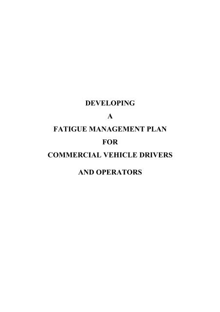 DEVELOPING A FATIGUE MANAGEMENT PLAN FOR ... - SafetyLine