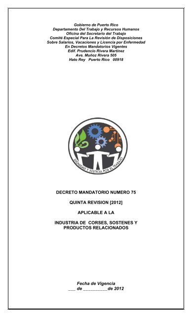 DECRETO MANDATORIO NUMERO 75 QUINTA REVISION [2012 ...