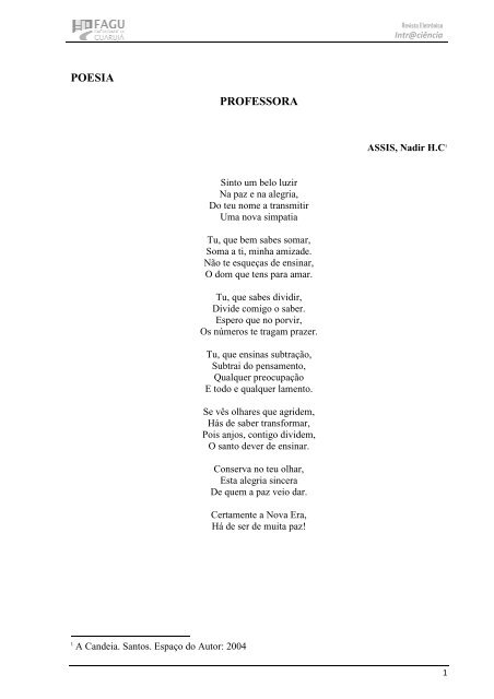 POESIA PROFESSORA - Uniesp