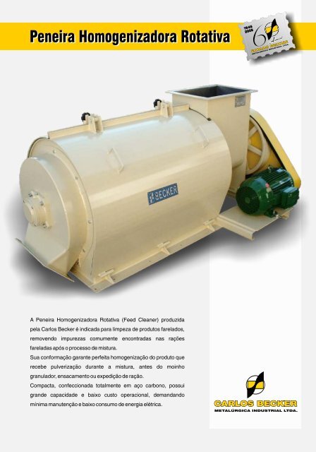 Peneira Homogenizadora Rotativa - Carlos Becker Metalúrgica