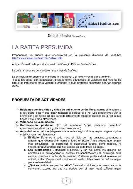 LA RATITA PRESUMIDA - Didacticolite