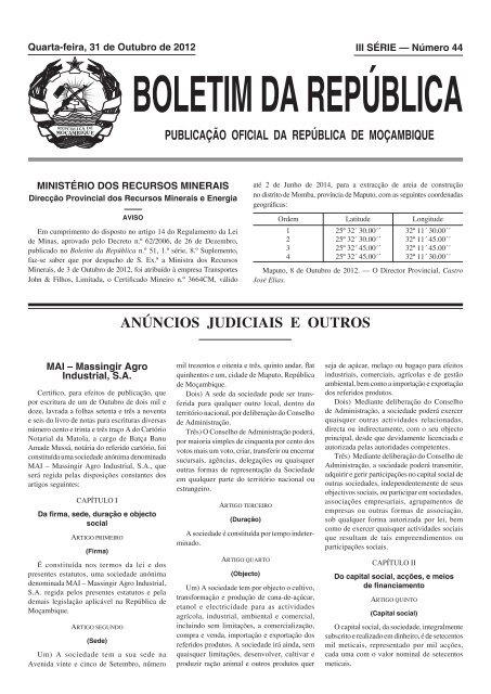 III Série 2012.pdf - Portal do Governo de Moçambique