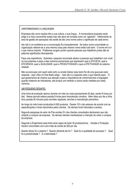 UNIFORMIZANDO A LINGUAGEM