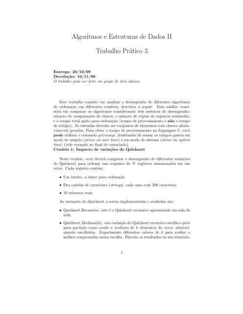 Algoritmos e Estruturas de Dados II Trabalho Prático 3