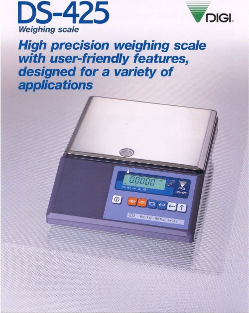 Digi DS-425 Series Percision Bench Scale (PDF