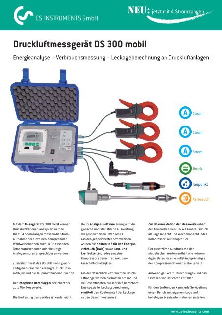 Druckluftmessgerät DS 300 mobil - CS Instruments