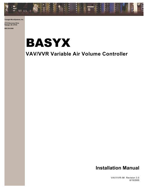 VAV/VVR Variable Air Volume Controller - Triangle MicroSystems, Inc