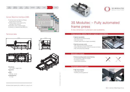 3S Modultec – Fully automated frame press