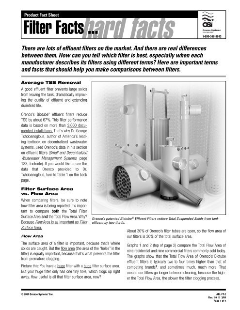 Orenco Effluent Filters - Southern Water and Soil, Inc.