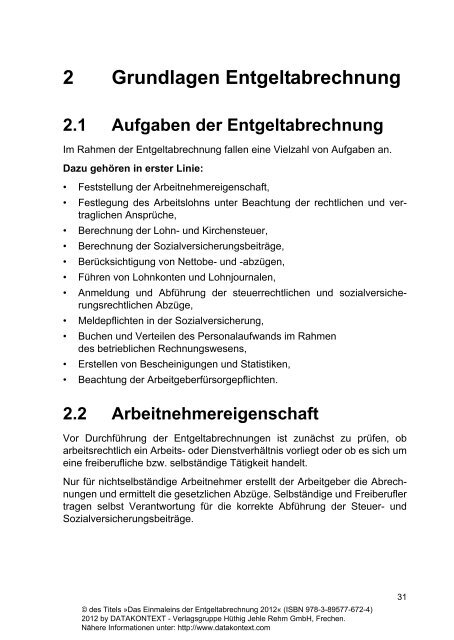 2 Grundlagen Entgeltabrechnung