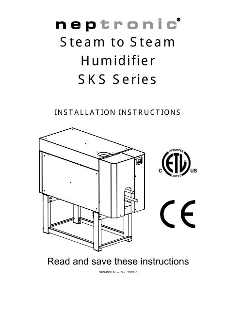 Steam to Steam Humidifier SKS Series - Neptronic