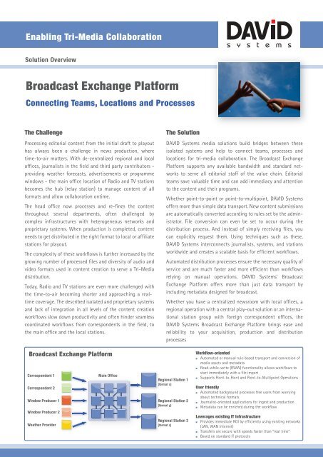 Broadcast Exchange Platform - DAVID Systems