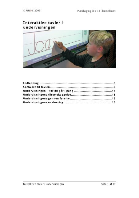 Interaktive tavler i undervisningen - Pædagogisk it-kørekort