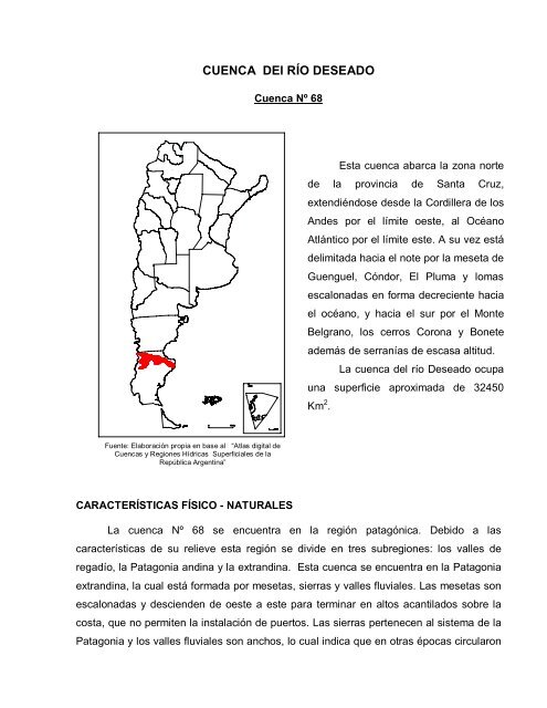 CUENCA DEl RÍO DESEADO - Subsecretaría de Recursos Hídricos