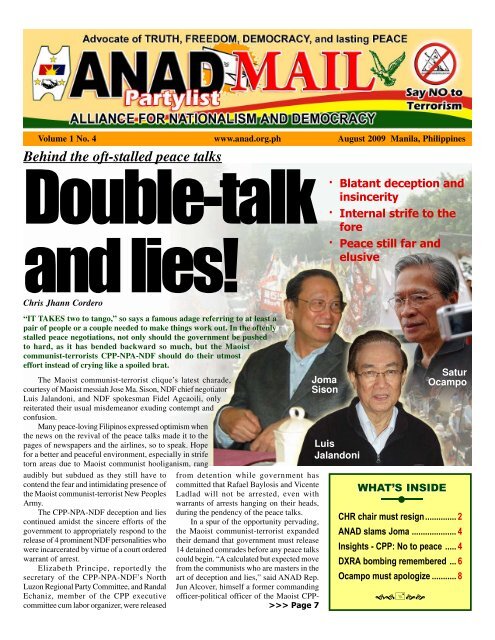 August 2009 Issue - Anad Partylist
