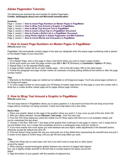 Adobe Pagemaker Tutorials 1 How To Insert Page Numbers On 