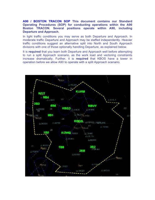 A90 / BOSTON TRACON SOP - Virtual Boston ARTCC