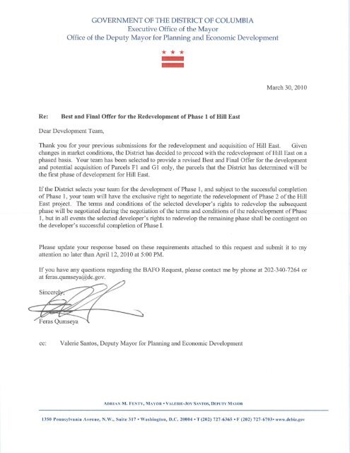 2010 request for BAFOs