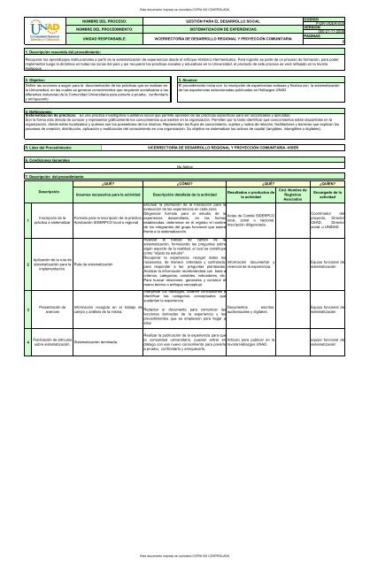Sistematización de experiencias - UNAD