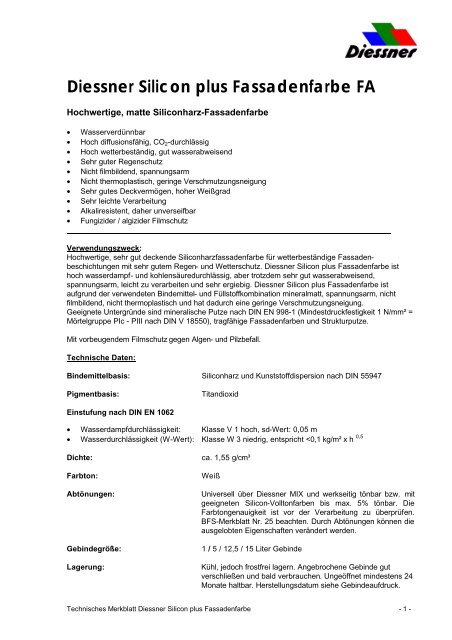Technisches Datenblatt - Diessner