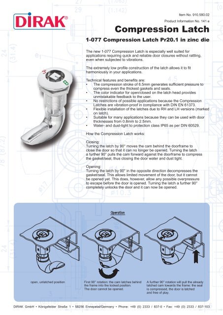 GB 1-077 Kompressions-drehriegel.indd - Dirak