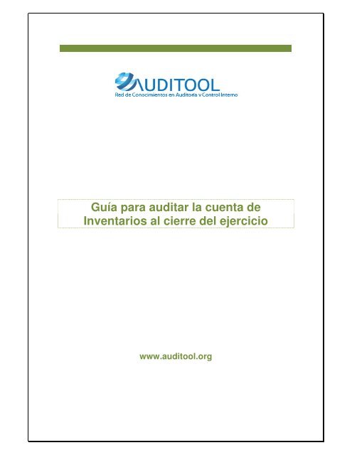 Guía para auditar la cuenta de Inventarios al ... - actualicese.com