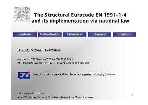 The Structural Eurocode EN 1991-1-4 and its ... - DKKV